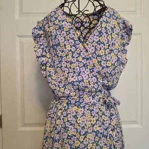 Monteau | Dresses | Monteau Los Angeles Purple Flora Midi Dress Wrap ...